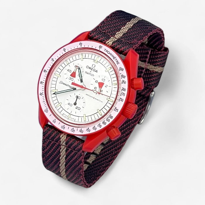 MoonSwatch Patterned Nato Strap with Stripe | Omega x Swatch